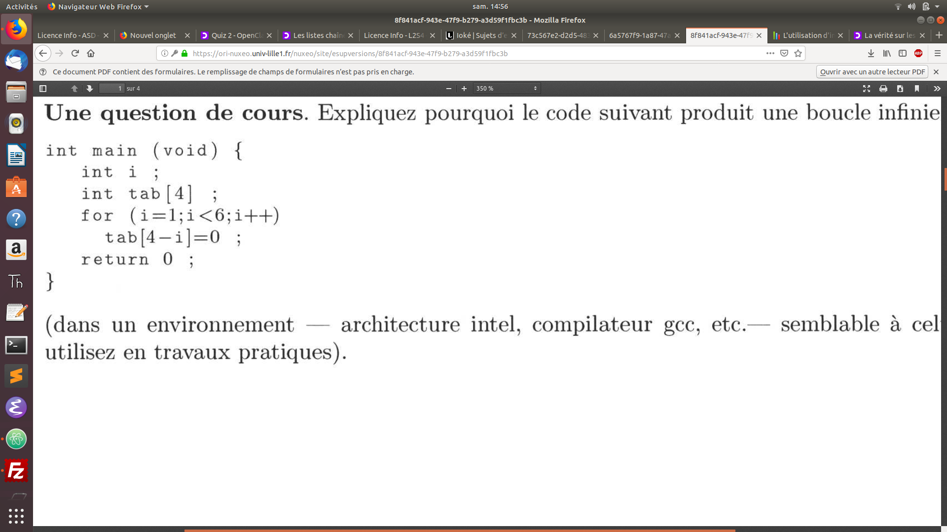 [Résolu] Boucle Infinie En C par LiticiaMedjoudj - page 1 - OpenClassrooms